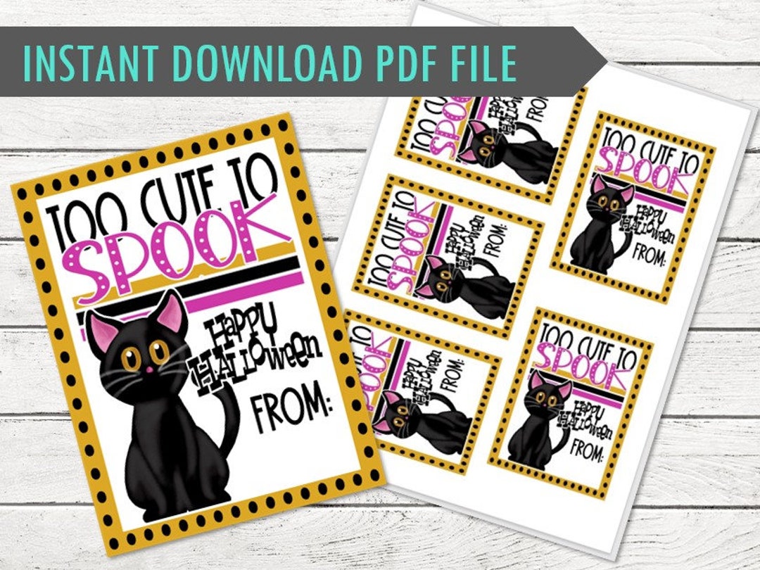 Cute Halloween Black Cat Gift Tag - Happy Halloween! - Great for Treat ...