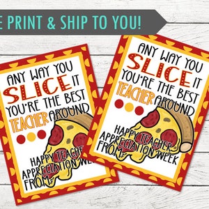 Cute Pizza Teacher Appreciation Gift Tag - Great Way to Celebrate All ...