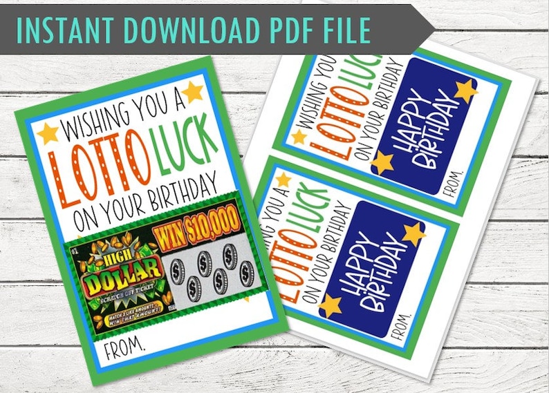 Fun Lotto Birthday Gift Tag Happy Birthday Great for - Etsy