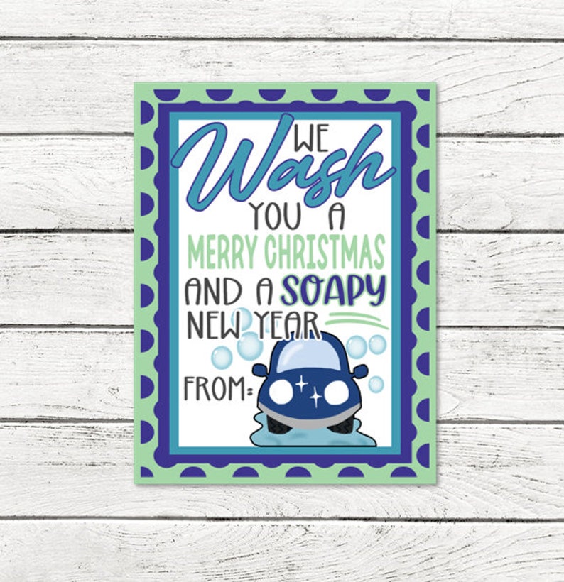 Christmas Car Wash Gift Tag - Merry Christmas! - Great for Gift Bags ...
