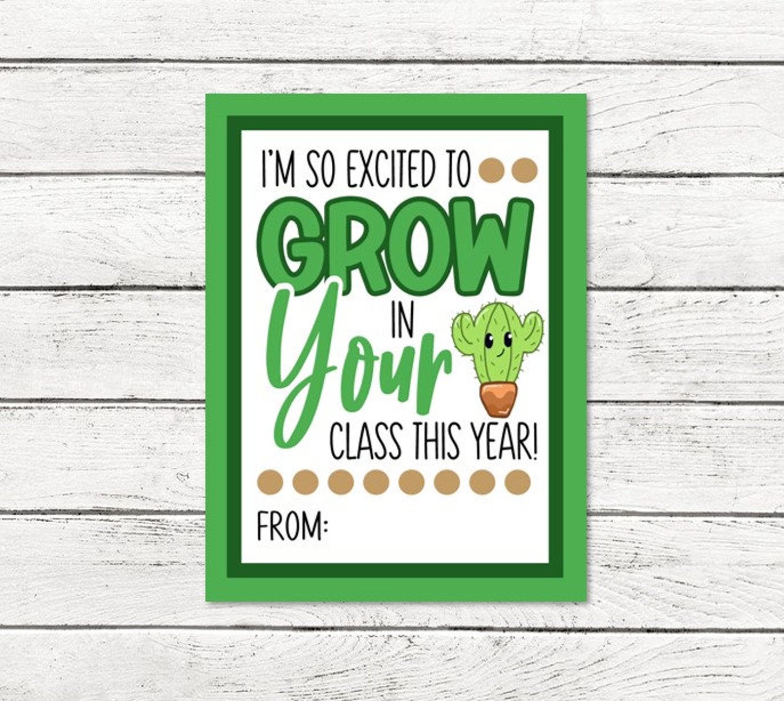 Back to School Cactus Teachers Gift Tag Great Way to - Etsy
