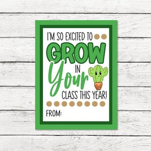 Back to School Cactus Teachers Gift Tag - Great Way to Celebrate Your ...