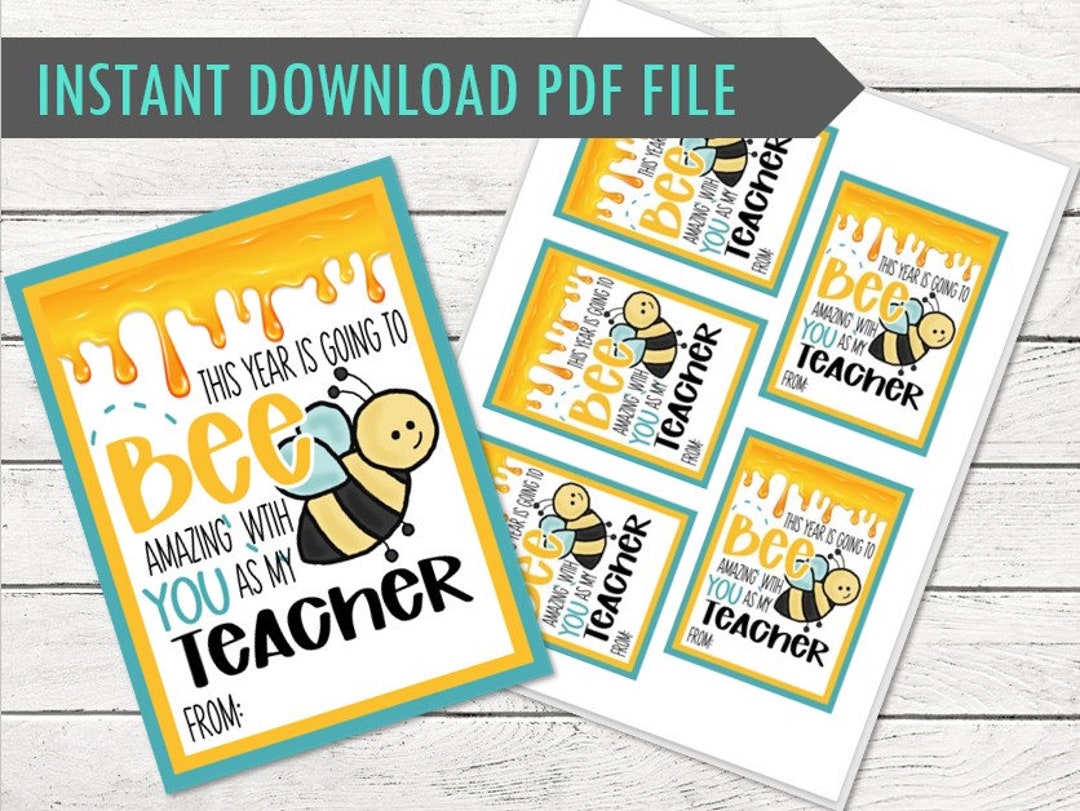 Back to School Bee Teachers Gift Tag - Great Way to Celebrate Your ...