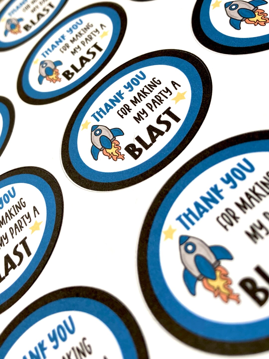 Rocket Birthday Thank You Stickers - Boy Birthday Stickers - Colorful ...