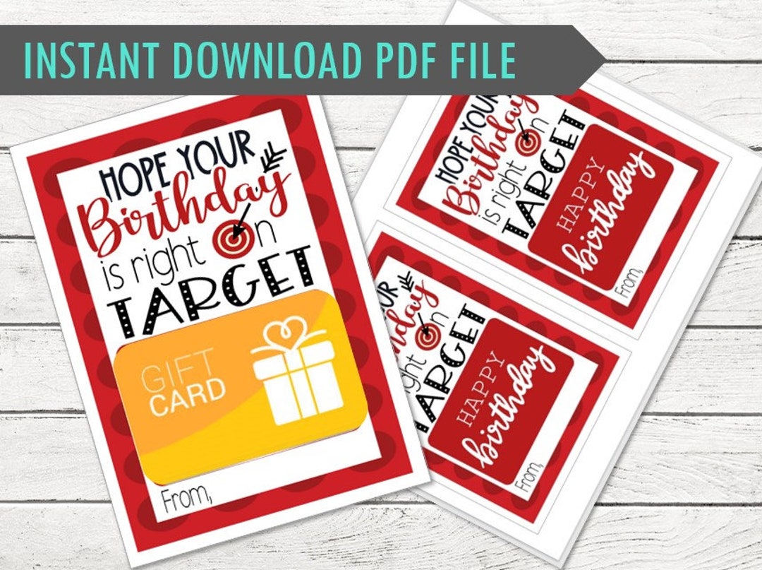 Cute Target With Arrow Birthday Gift Card Tag - Happy Birthday! - Great ...
