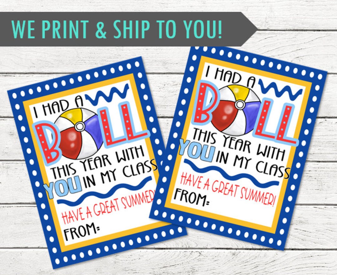 Cute Ball End of School Gift Tag - Happy Summer! - Great for Gift Bags ...