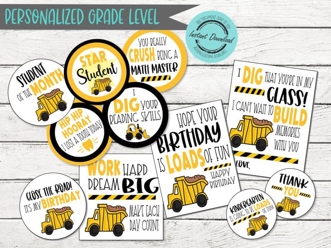 Cute Construction Teachers Bundle Back to School Construction Theme ...
