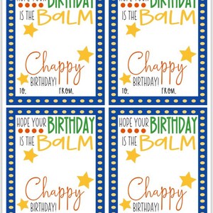 Cute Chappy Birthday Gift Tag - Happy Birthday! - Great for Handing Out ...