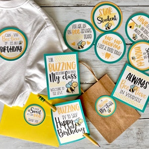 Cute Bee Happy Birthday Pencil Tag - Back to School Bee Theme - Buzzing ...