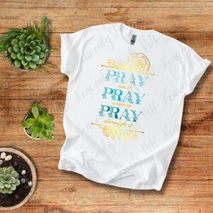 Golden Rose and Blue Gradiant “pray Pray Pray” Religion Inspired ...