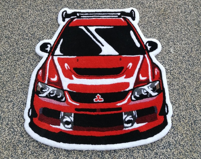 JDM Car Tufted Rug, Japanese Car Rug, Mitsubishi Art Carpet, Handmade ...