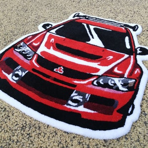 JDM Car Tufted Rug, Japanese Car Rug, Mitsubishi Art Carpet, Handmade ...