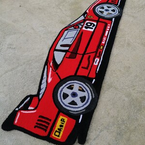 Racing Car Tufted Rug, F40 Handmade Car Rug, Home Decor Carpet ...