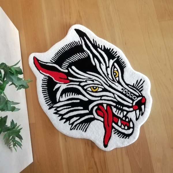 Handmade Tufted Rug Traditional Tattoo - Etsy