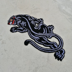 Panther Tufted Rug, Handmade Custom Rug, American Traditional Panther ...