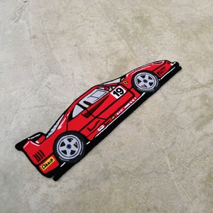 Racing Car Tufted Rug, F40 Handmade Car Rug, Home Decor Carpet ...