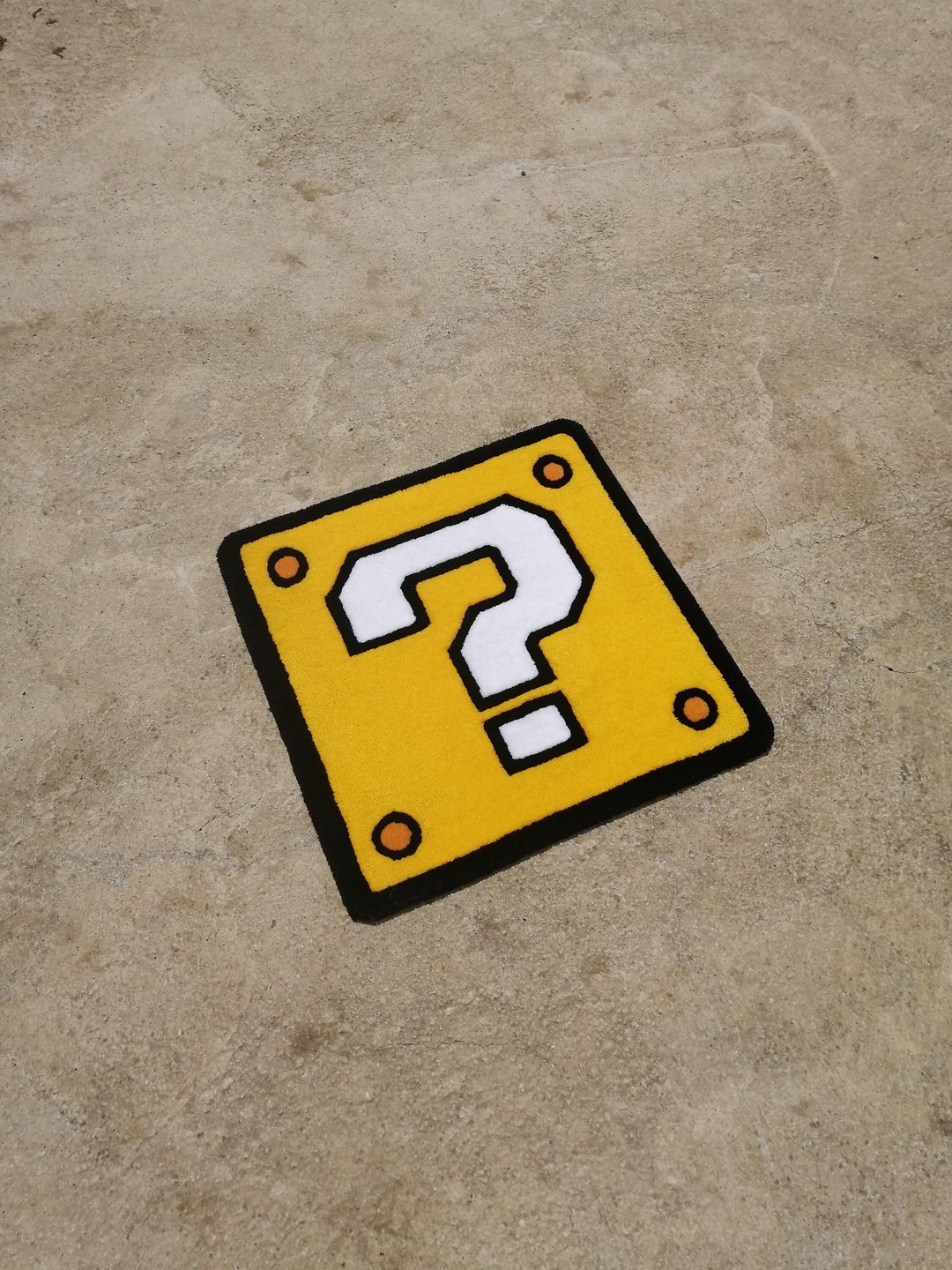 Videogames Tufted Rug, Question Mark Carpet, Handmade Custom Rug, Game ...