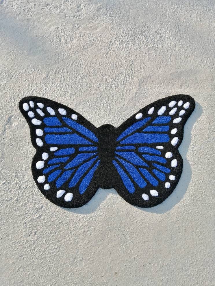Butterfly Tufted Rug Handmade Butterfly Shaped Rug for - Etsy