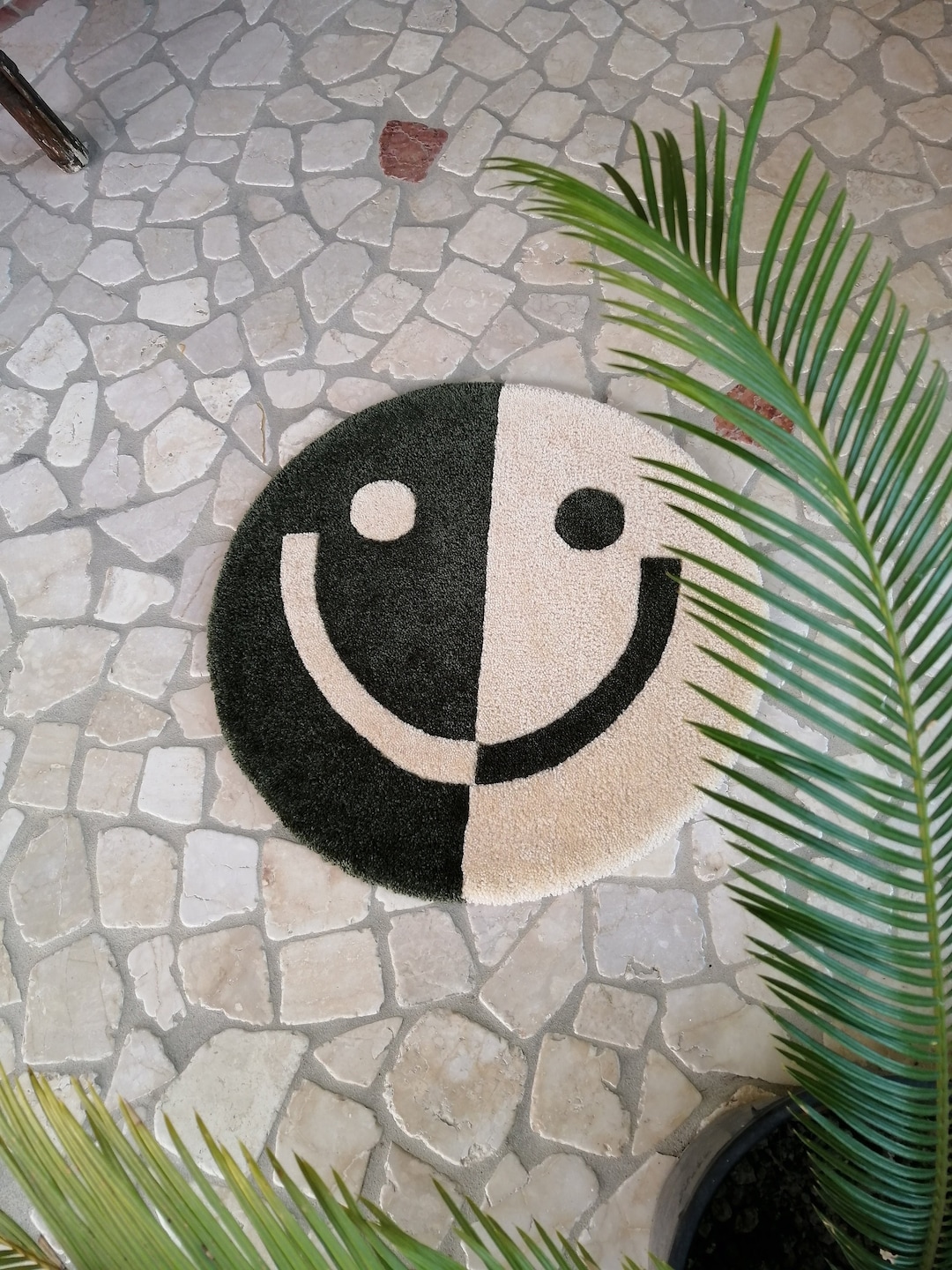 Smiling Face Rug, Happy Smile Tufted Rug, Housewarming Gift, Handmade ...
