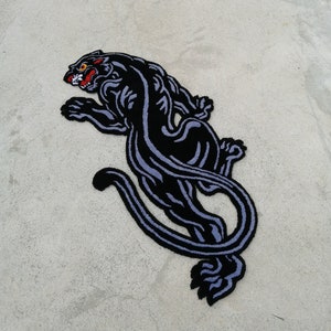 Panther Tufted Rug, Handmade Custom Rug, American Traditional Panther ...