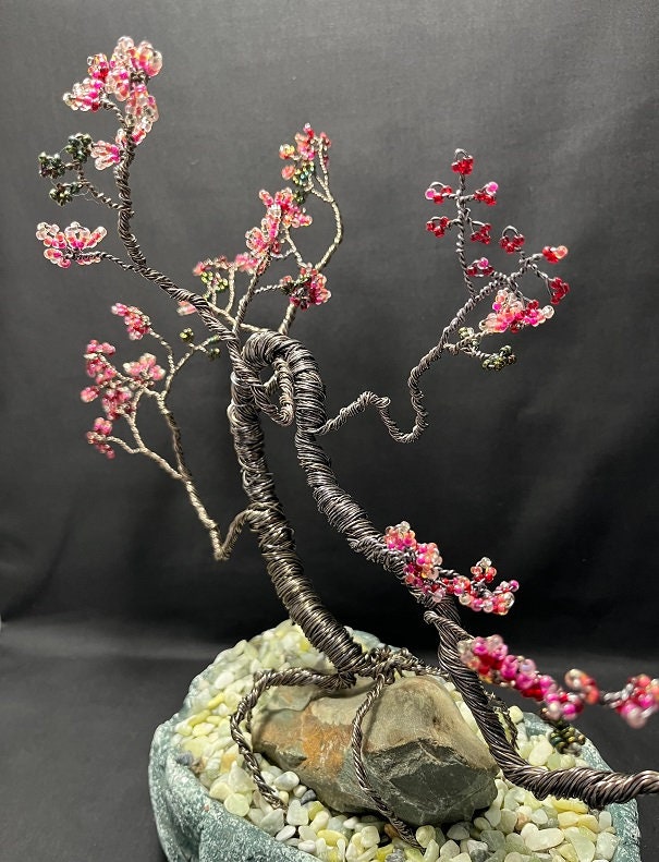 Extra Large, Handcrafted Beaded Wire Bonsai Tree, Beaded Decor ...