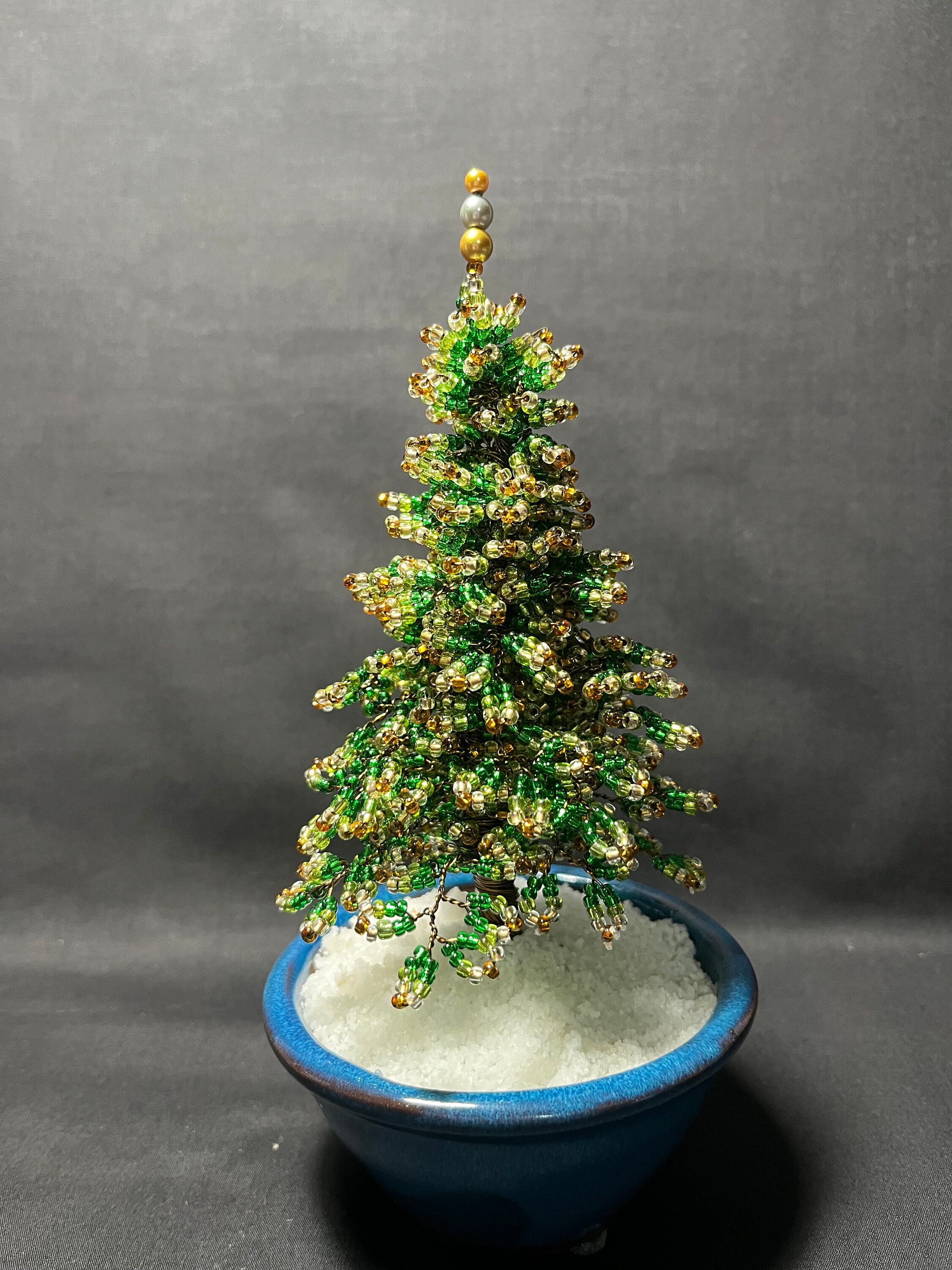 Handcrafted Beaded Wire Fir Tree, Christmas Decoration, Home Decor ...
