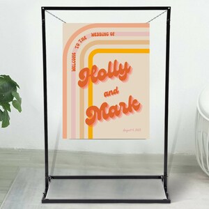 Retro Wedding Welcome Sign, Large 70s Wedding Sign, Sign Corjl, Svg ...