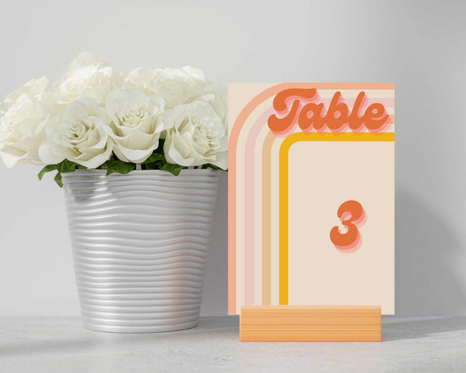 Retro Table Number 70s Wedding Table Decor Retro Colorful - Etsy