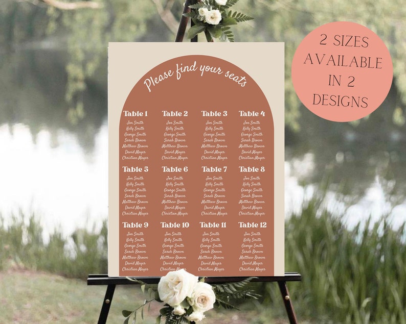 Retro Arch Seating Chart Board Modern Minimalist Seating - Etsy Canada