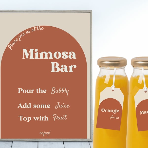 Mimosa Bar Labels - Etsy