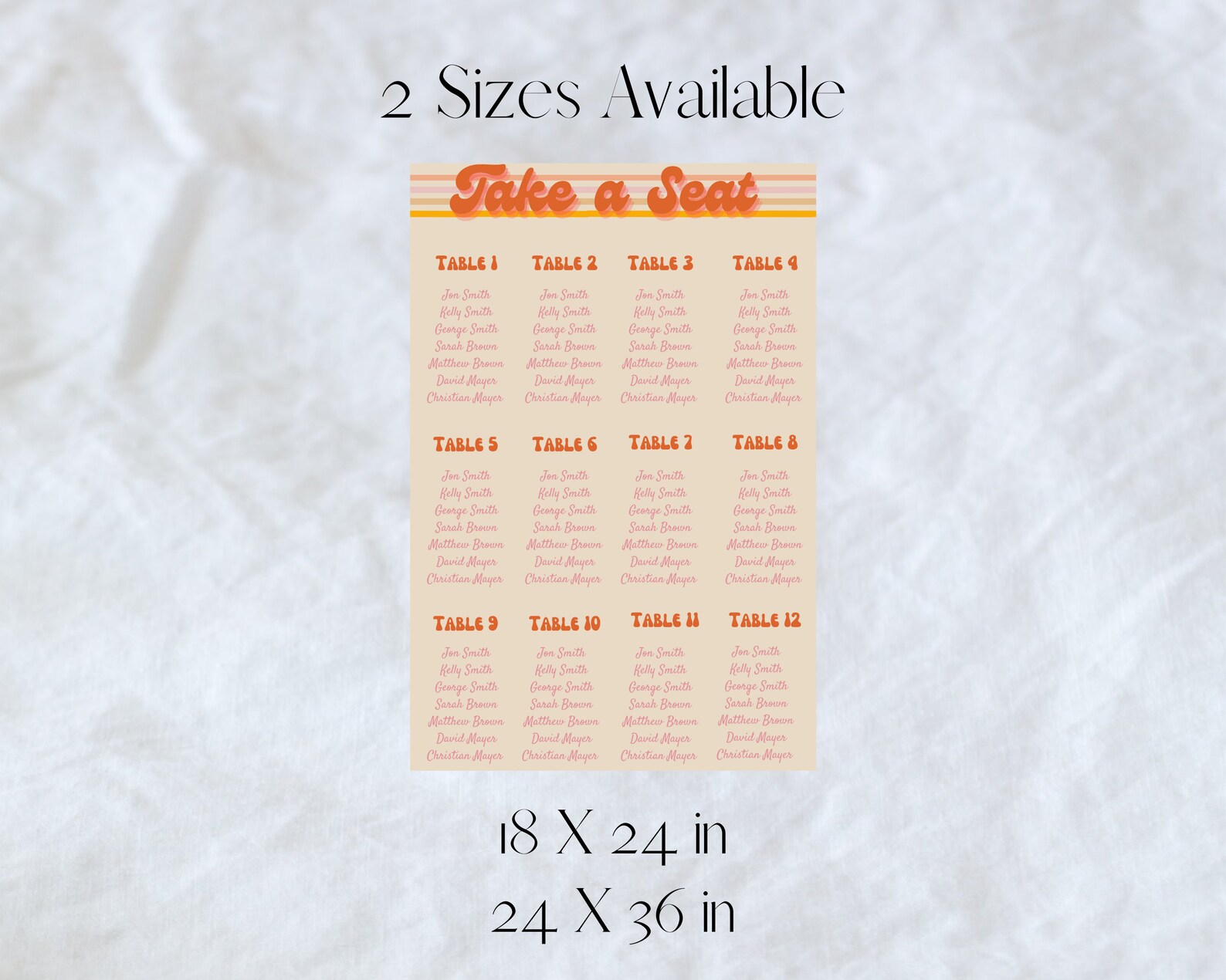 Retro Seating Chart Board Groovy Wedding Seating Plan 70s - Etsy