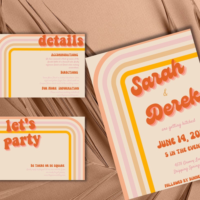 Retro Wedding Invitation - Etsy