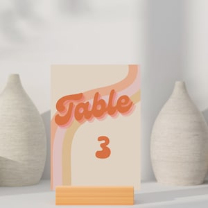 Retro Table Signage Bundle, 70s Place Cards Folded and Flat, Retro ...