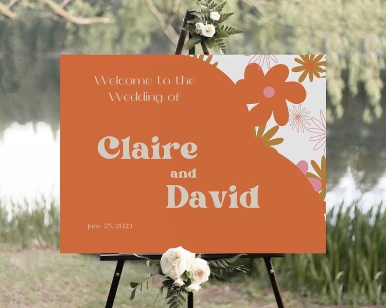 Retro Signage Bundle Retro Large Wedding Welcome Sign 70s - Etsy