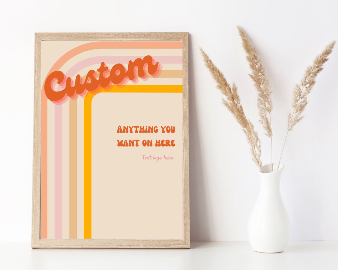 Retro Custom Digital Template Sign, Personalized Sign, Make Your Own ...