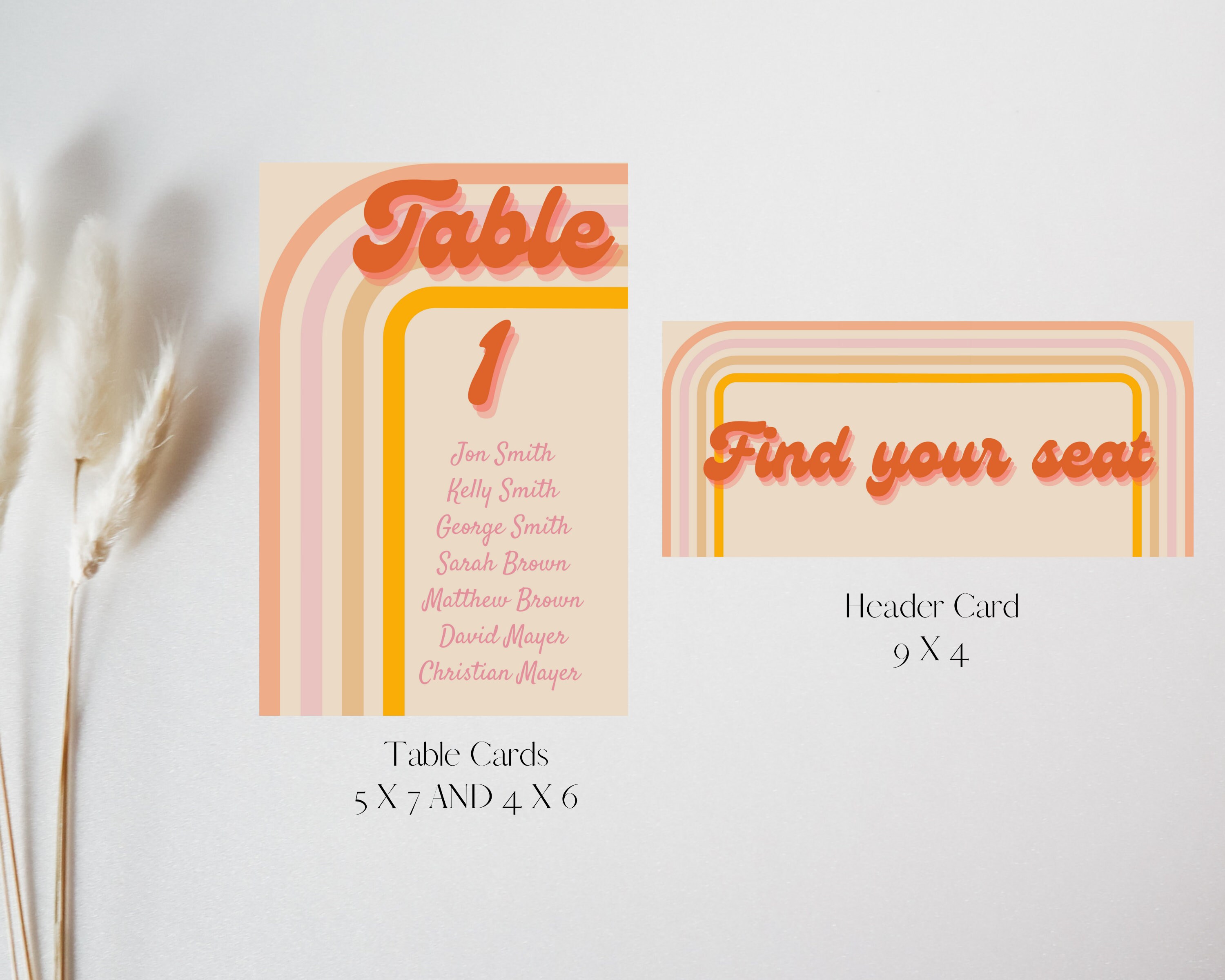 Retro Wedding Seating Chart Template 70s Wedding Hanging - Etsy