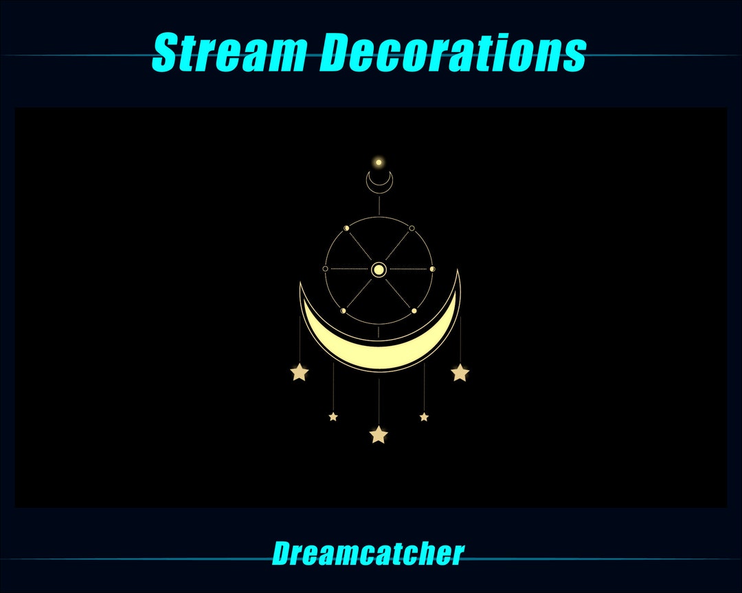 Animated Twitch Stream Decoration Dreamcatcher, Gold Dreamcatcher for ...