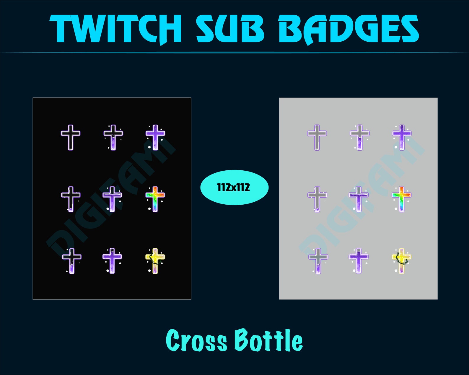 Purple Cross Bottle Twitch Sub Badge, Purple Liquid Cross Twitch Sub ...