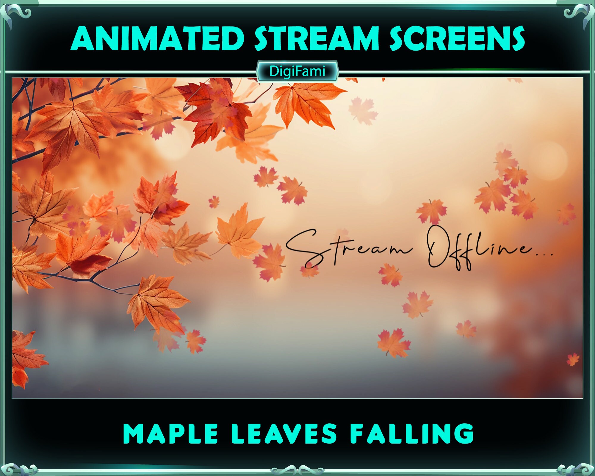 ANIMATED Twitch Stream Overlays Autumn Falling Leaves, Falling Maple ...