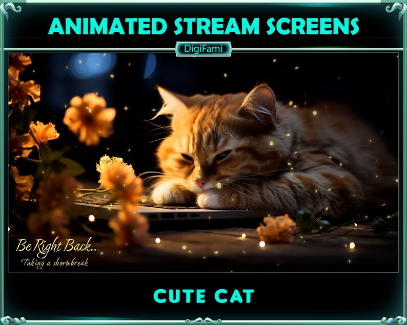 ANIMATED Twitch Stream Overlays Cute Cats, Cute Kittens Animated Stream ...