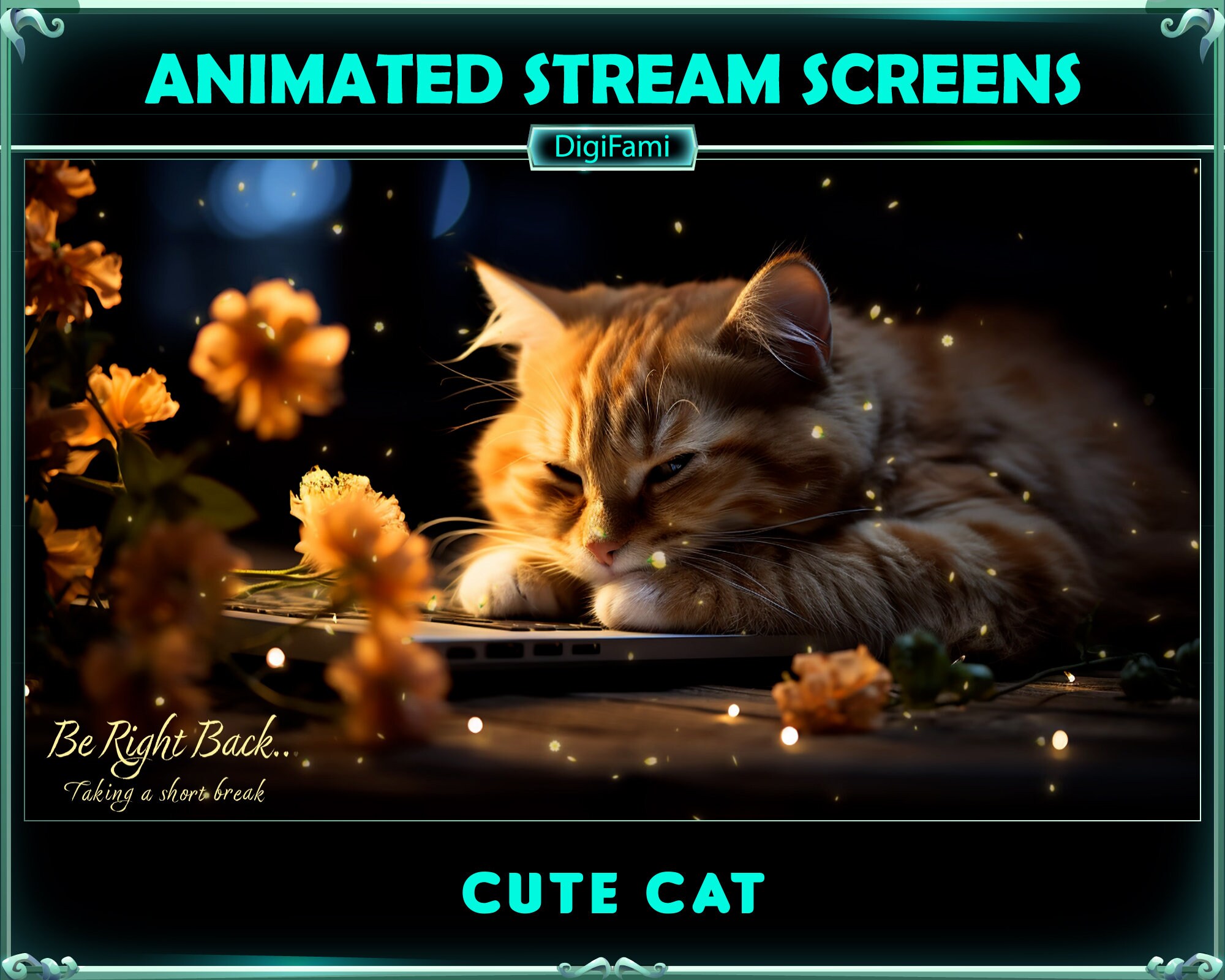 ANIMATED Twitch Stream Overlays Cute Cats, Cute Kittens Animated Stream ...