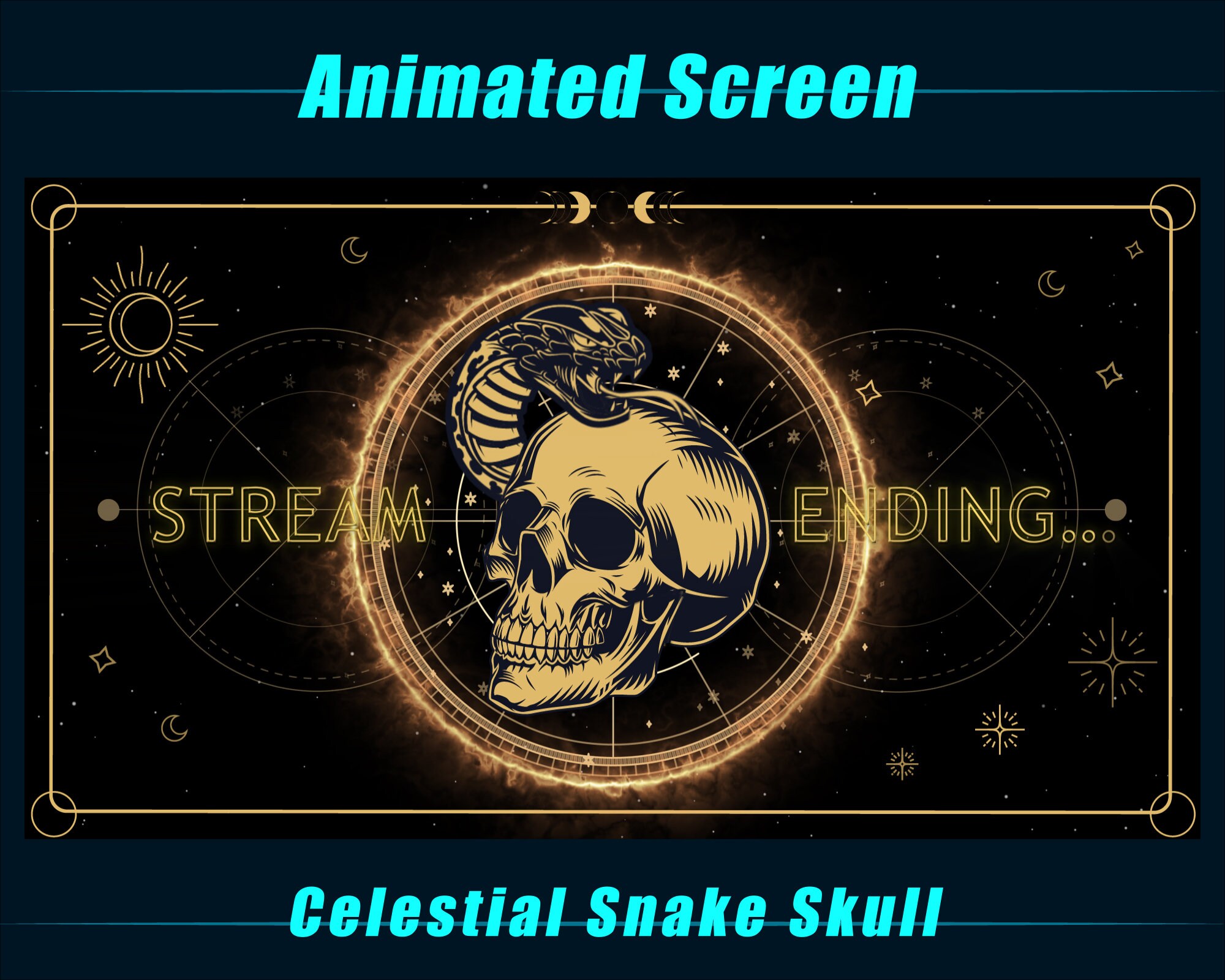 Animated Screen Floral Skull Twitch Overlays Animated Celestial Twitch ...