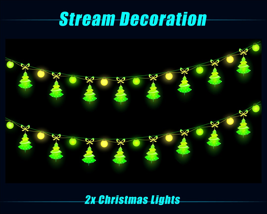 Animated Twitch Stream Decoration, Pine Tree Lights Twitch Decoration ...