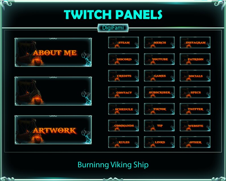 Twitch Panels Viking Ship, Viking Panels for Streamers, Youtuber, KICK ...