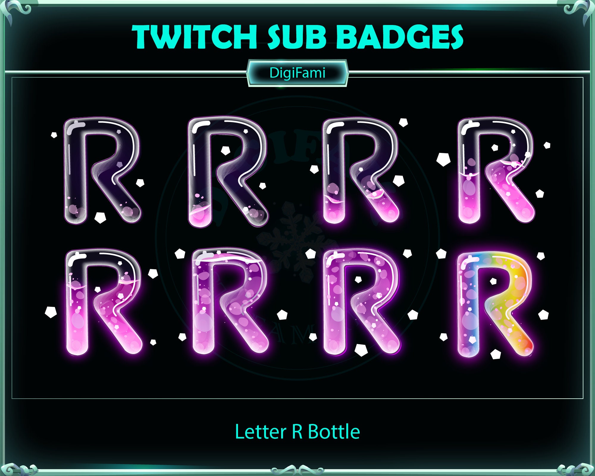 Purple Letter R Bottle Twitch Sub Badge, Purple Liquid Letter R Twitch ...