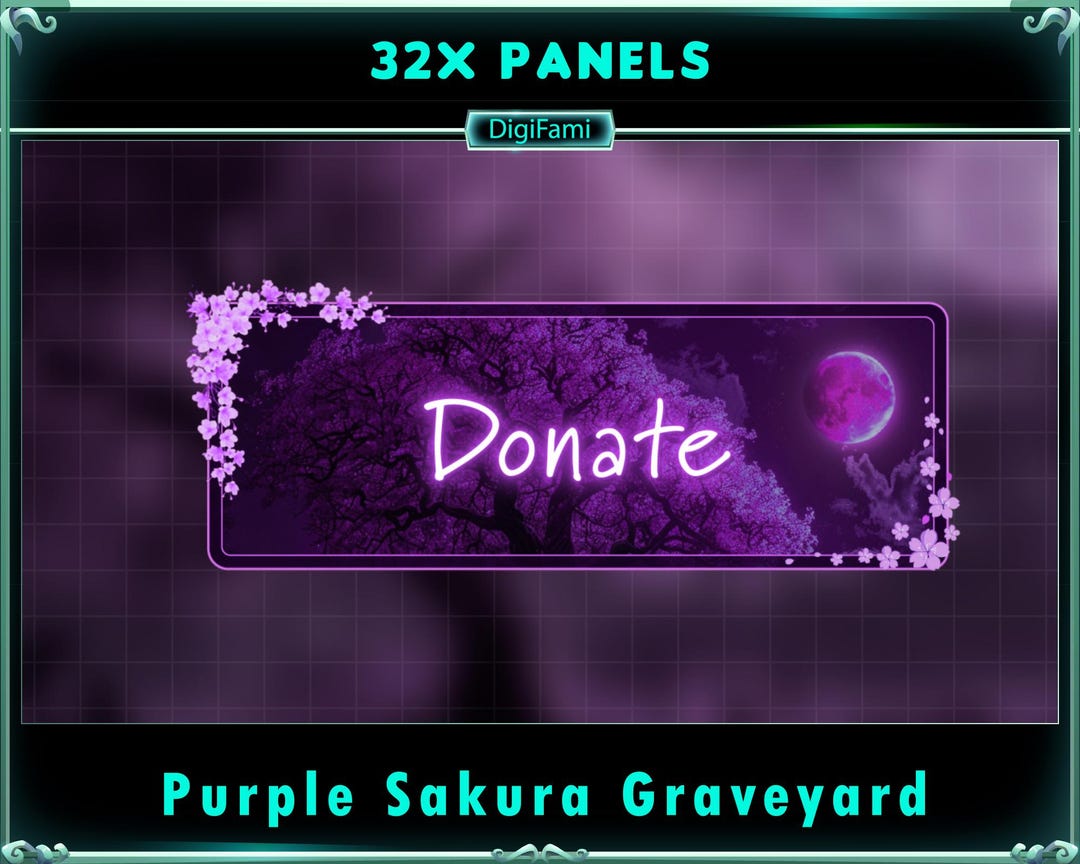 Purple Sakura Static Twitch Panels, Purple Sakura Youtube Panels ...