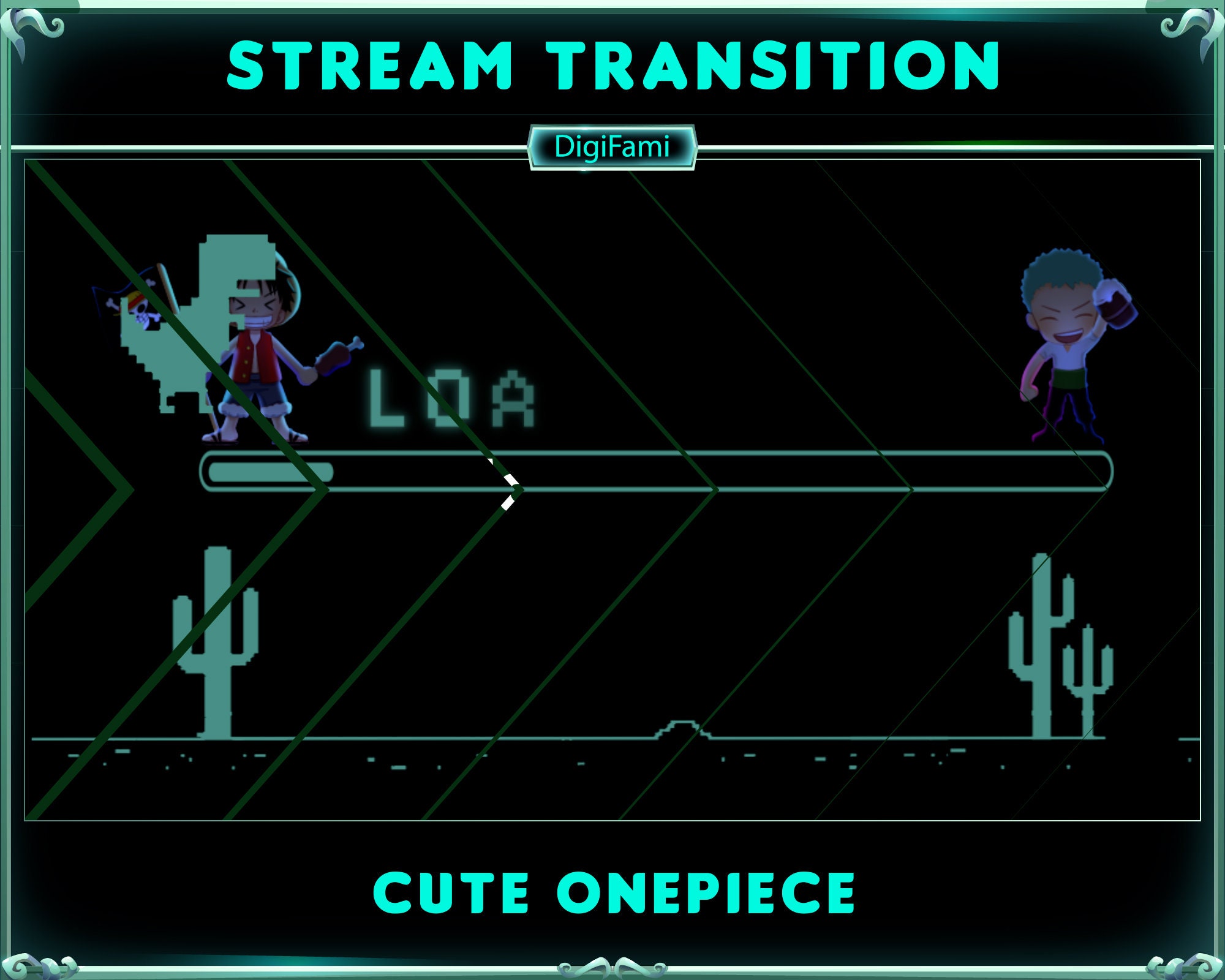 Cute Running Dinosaur Animated Stream Screen Transition, Cute Pixel ...