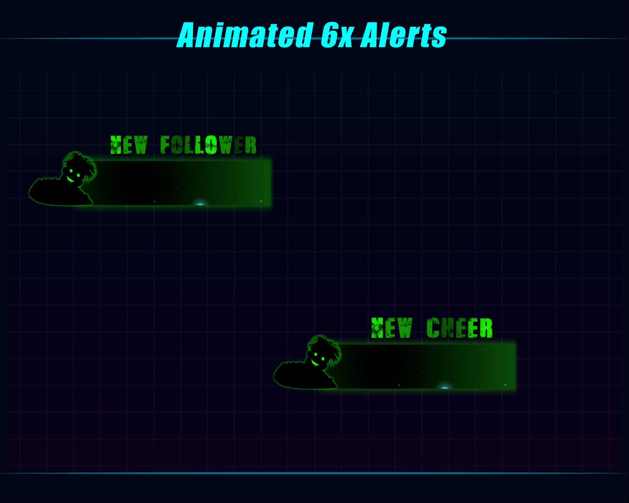 Halloween Neon Killer Animated Stream Alert, Horror Neon Broken Glass ...