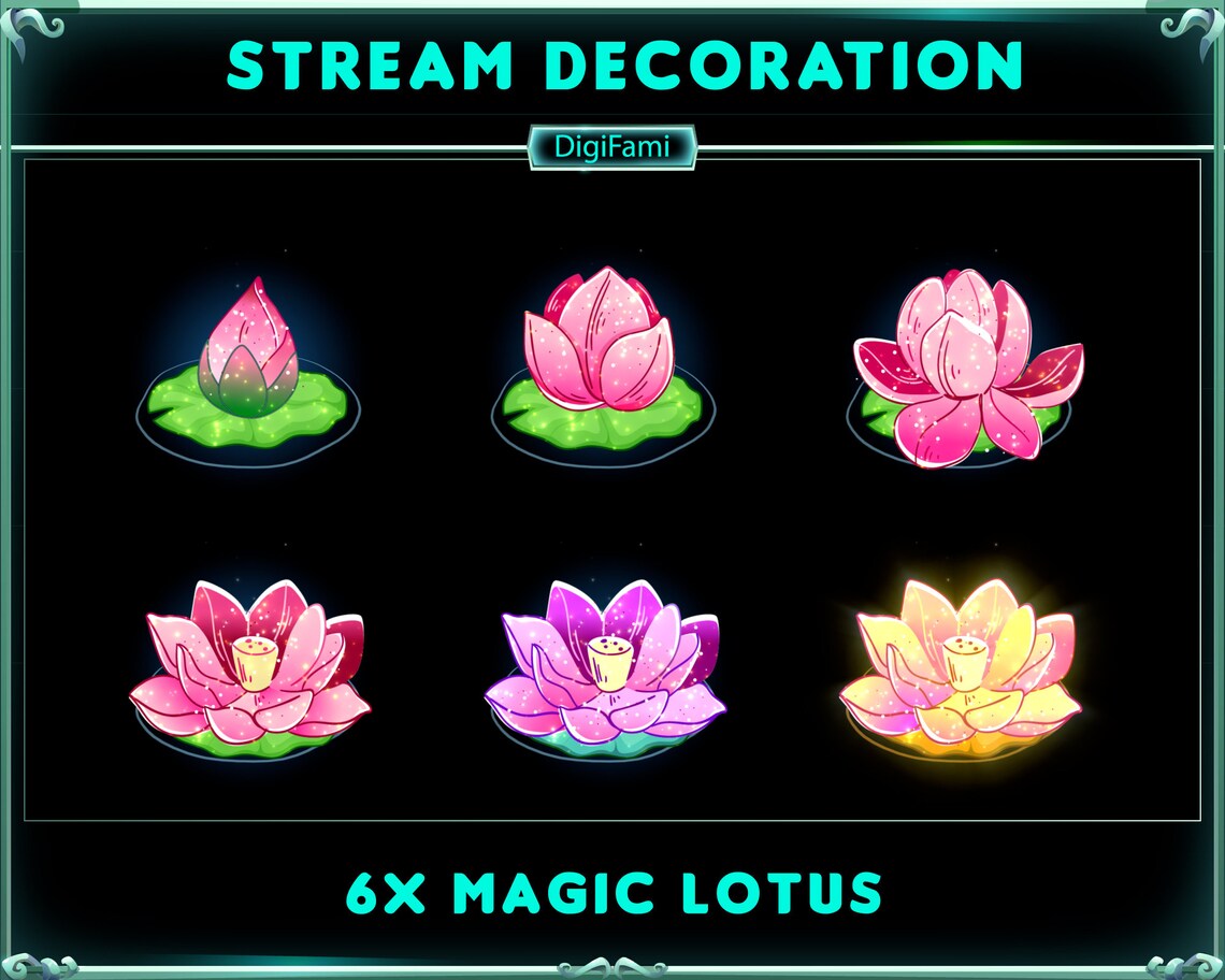 Animated Magic Lotus Stream Decoration Set, Animated Fairy Lotus Stream ...