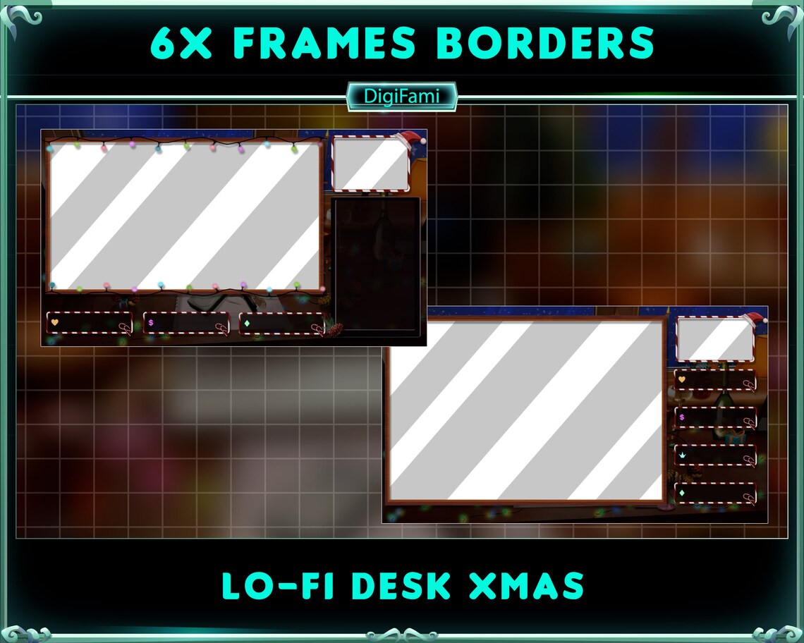 Animated Twitch Overlay Package Xmas PC Desk, Christmas Working Desk ...